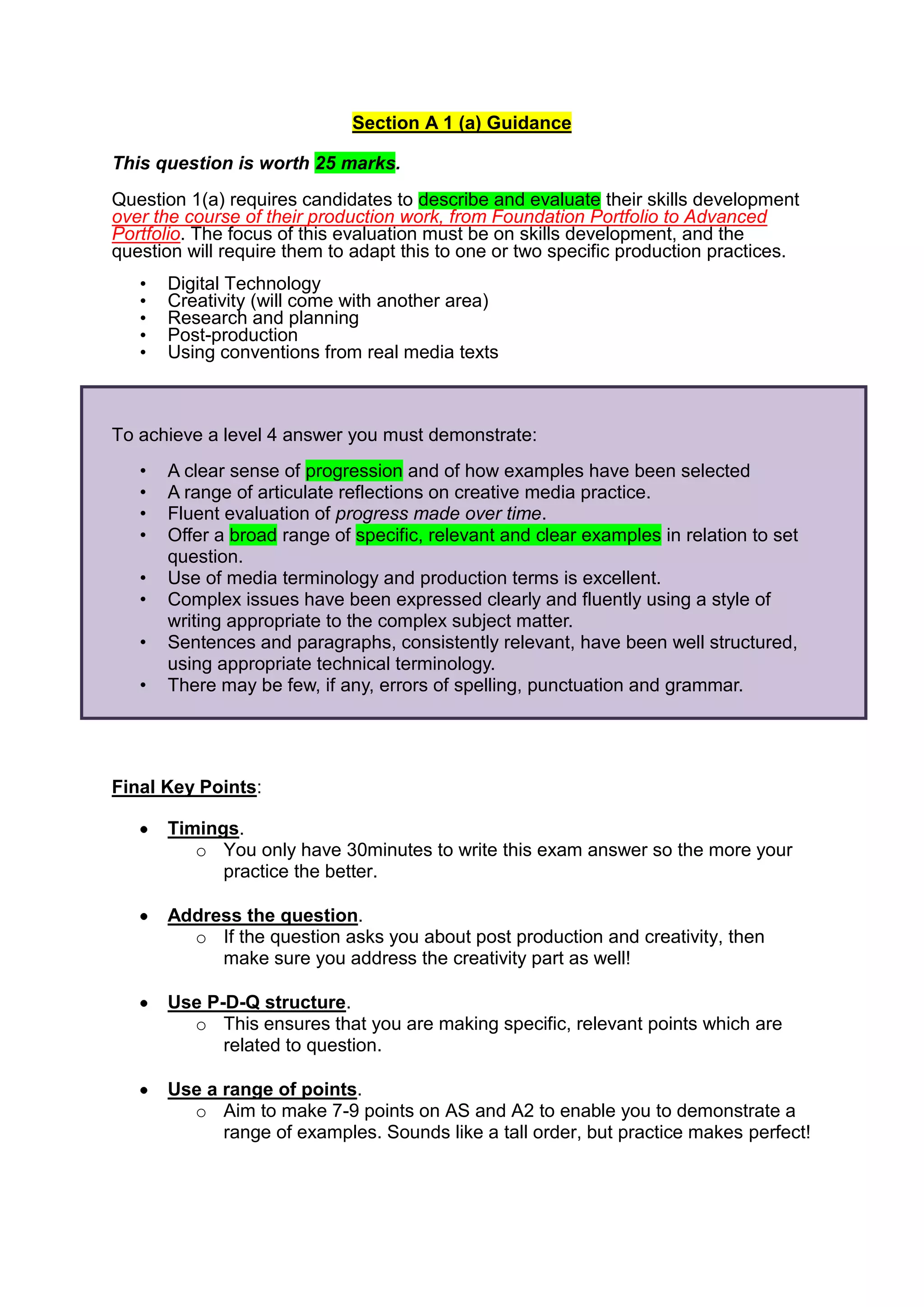 Section A 1 (a) advice sheet | DOCX