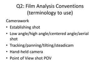 Media Studies Exam Section A: Moving Image | PPT