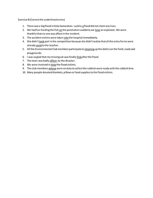 PT3 Section A exercise (Topic: Flood) | DOCX | Disasters