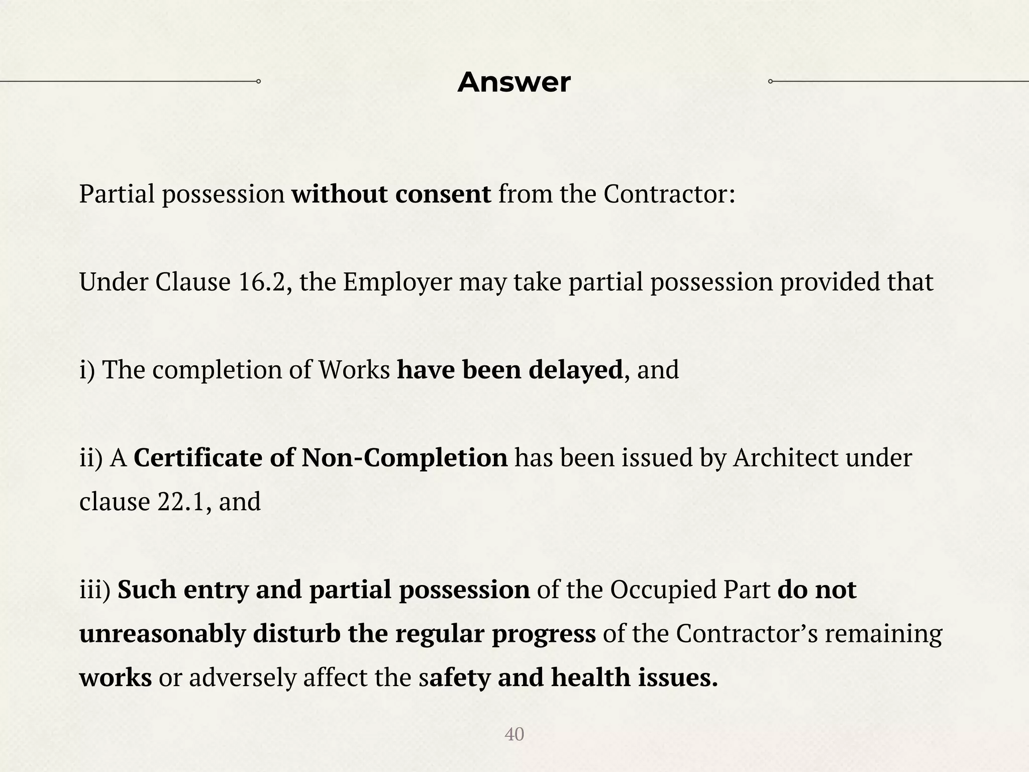 Sectional completion and partial possession by employer PP2 Coursework 1 | PDF