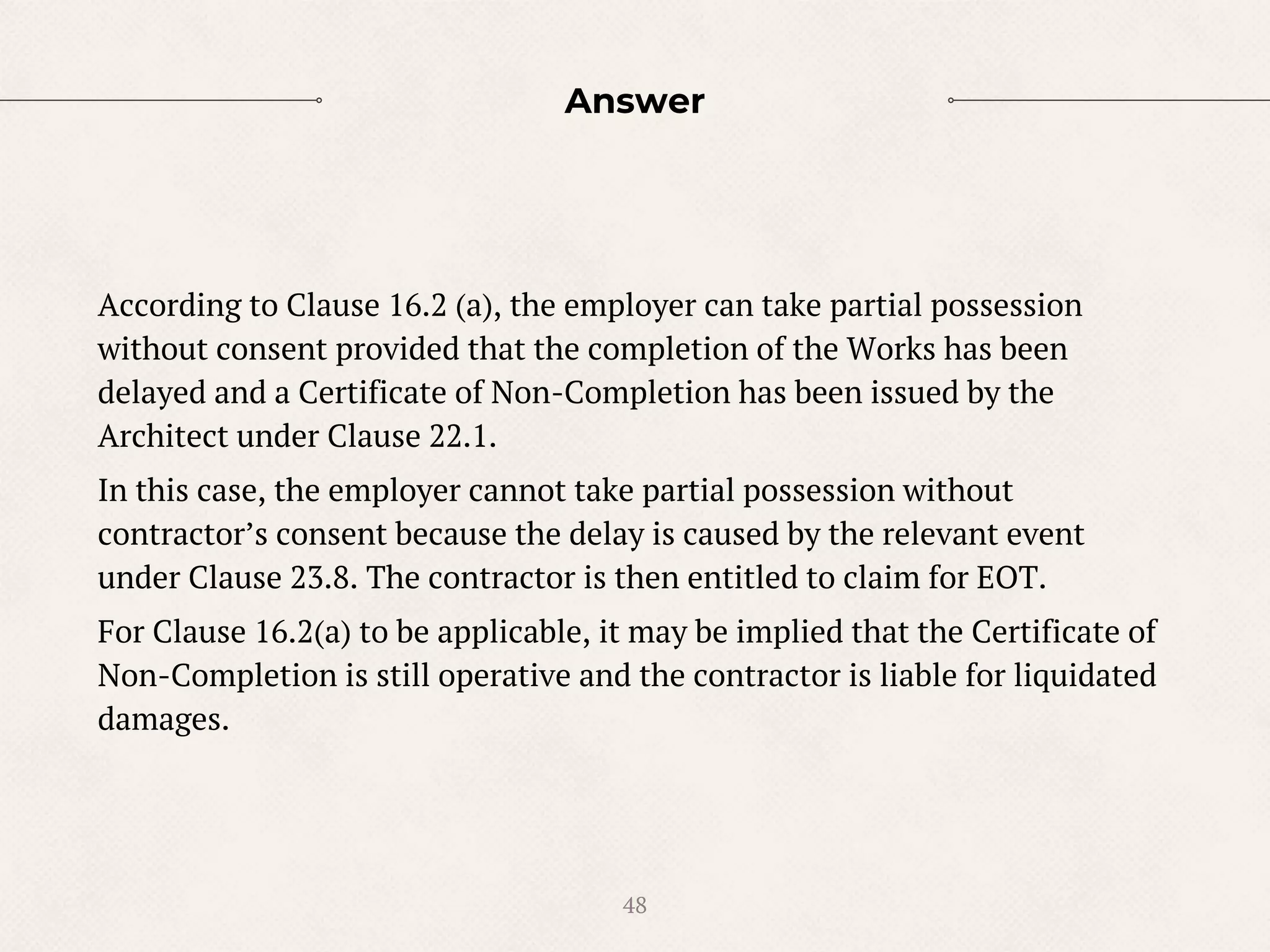 Sectional completion and partial possession by employer PP2 Coursework ...
