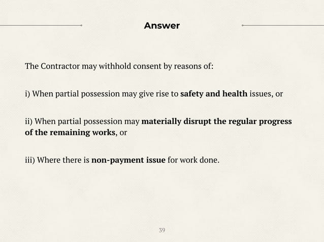 Sectional completion and partial possession by employer PP2 Coursework ...