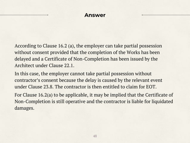 Sectional completion and partial possession by employer PP2 Coursework ...