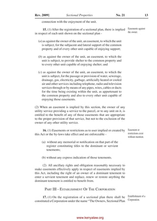 Sectional Properties Act (no. 21 of 1987), Kenya Statute | PDF