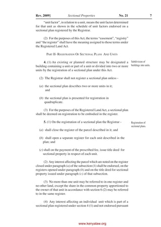 Sectional Properties Act (no. 21 of 1987), Kenya Statute | PDF