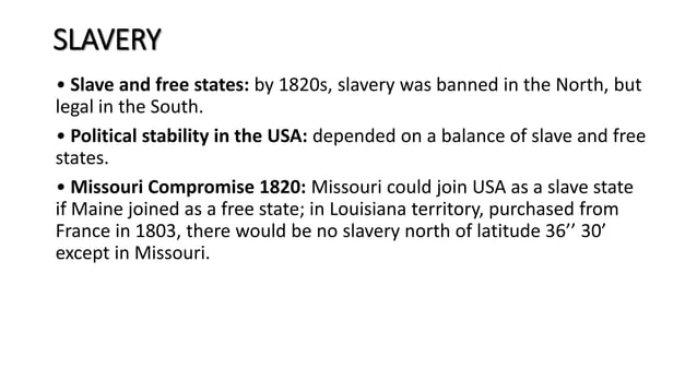 CAMBRIDGE AS HISTORY: HISTORY OF THE USA. SECTIONAL TENSIONS IN THE ...