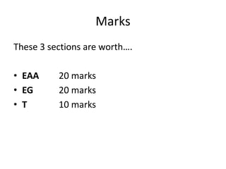 Section a marks & mark scheme | PPTX | Education