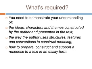 VCE English Exam: Text Response Revision | PPT