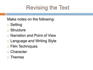 VCE English Exam: Text Response Revision | PPTX