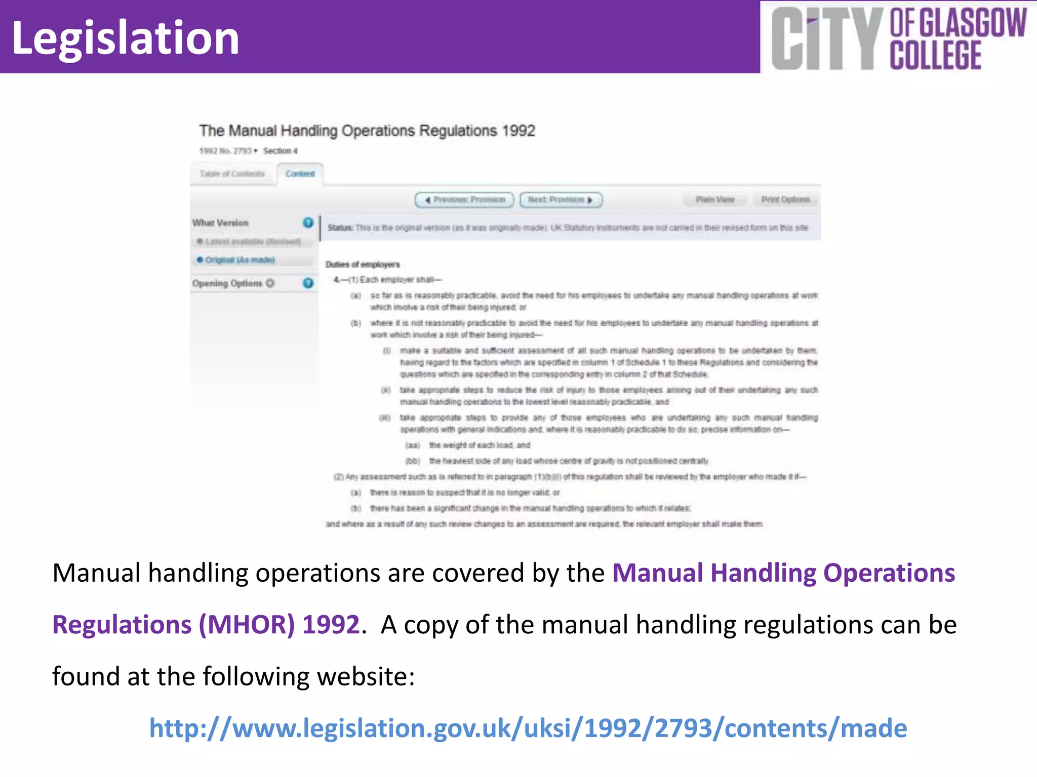 Safe Manual Handling in the Workplace | PPTX