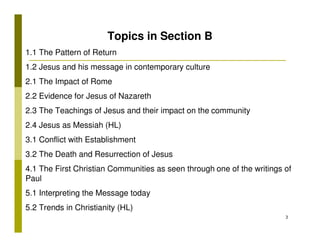 Section b christianity origins & contemporary expressions overview | PDF