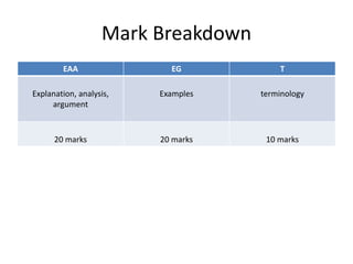 Section b (pomo) mark scheme | PPT