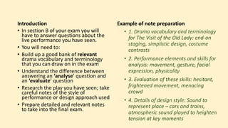 GCSE Drama Section B Revision 1 Analyse and Evaluate | PPTX