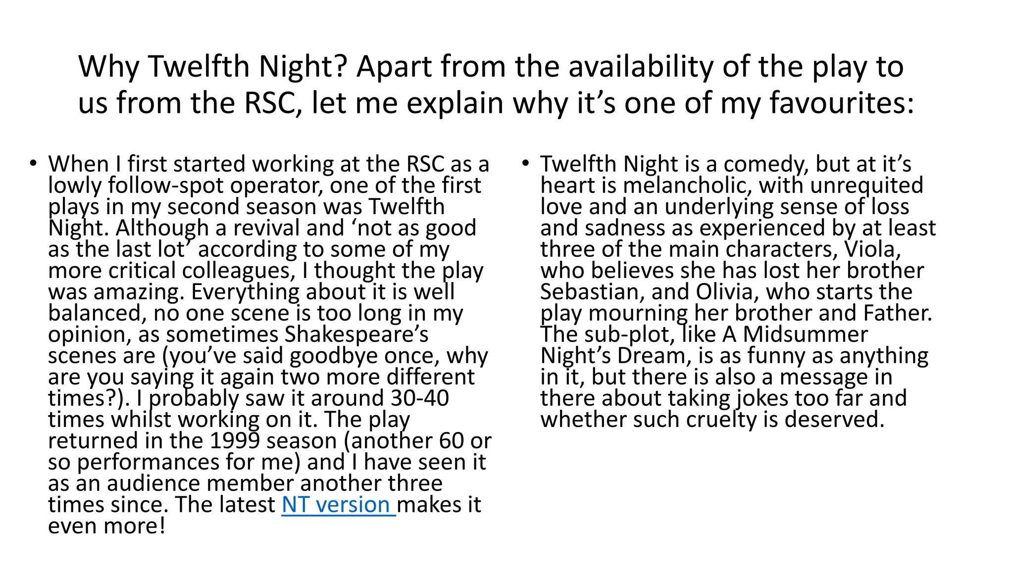 Section b twelfth night home learning activities | PPTX