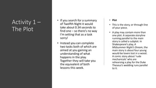 Section b twelfth night home learning activities | PPTX