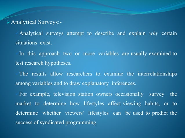 Section C(Analytical and descriptive surveys... ) | PPTX | Science