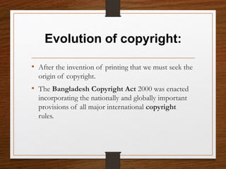 Copyright Act in Bangladesh | PPTX