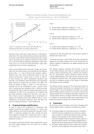 Sectionclassificationforcold formedchannelsteel | PDF