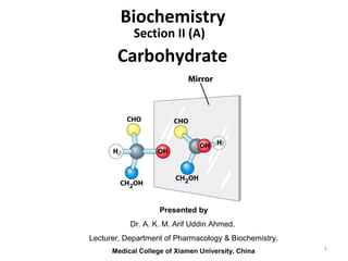 Section ii a biochemistry carbohydrate | PPT