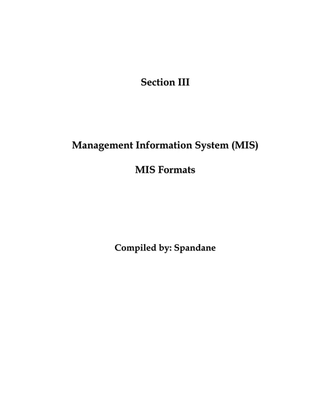 Section iii mis - formats | PDF | Stocks and Bonds | Personal Investing
