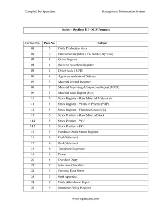 Section iii mis - formats | PDF