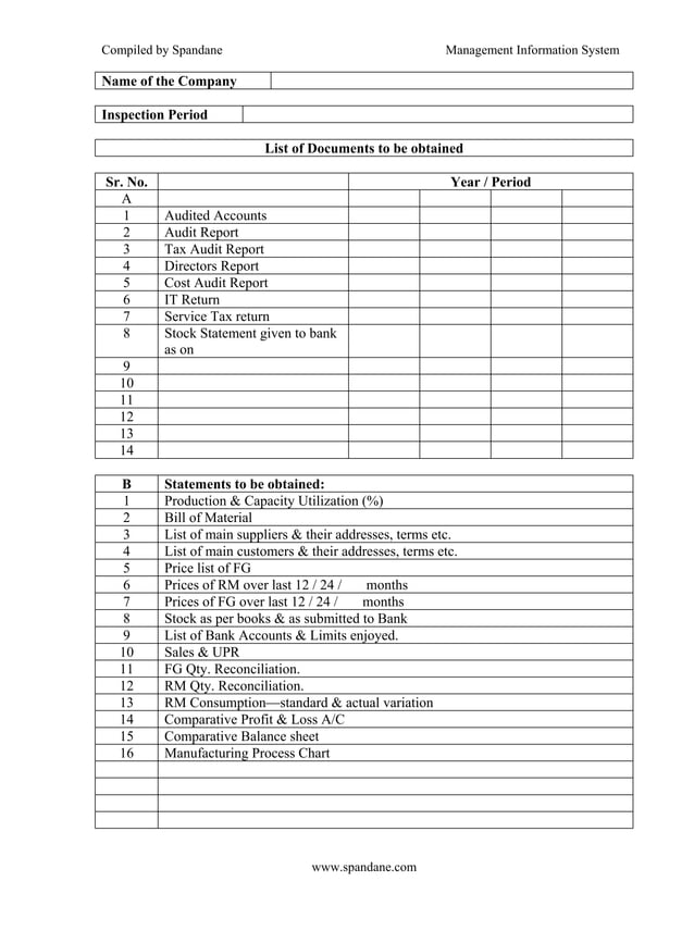 Section iv mis -excise audit formats | PDF