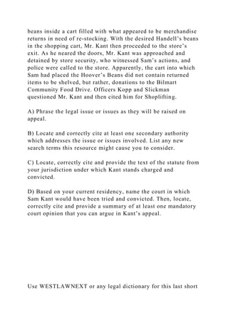 Section One10 pointsUsing Traditional Westlaw only, locate the.docx