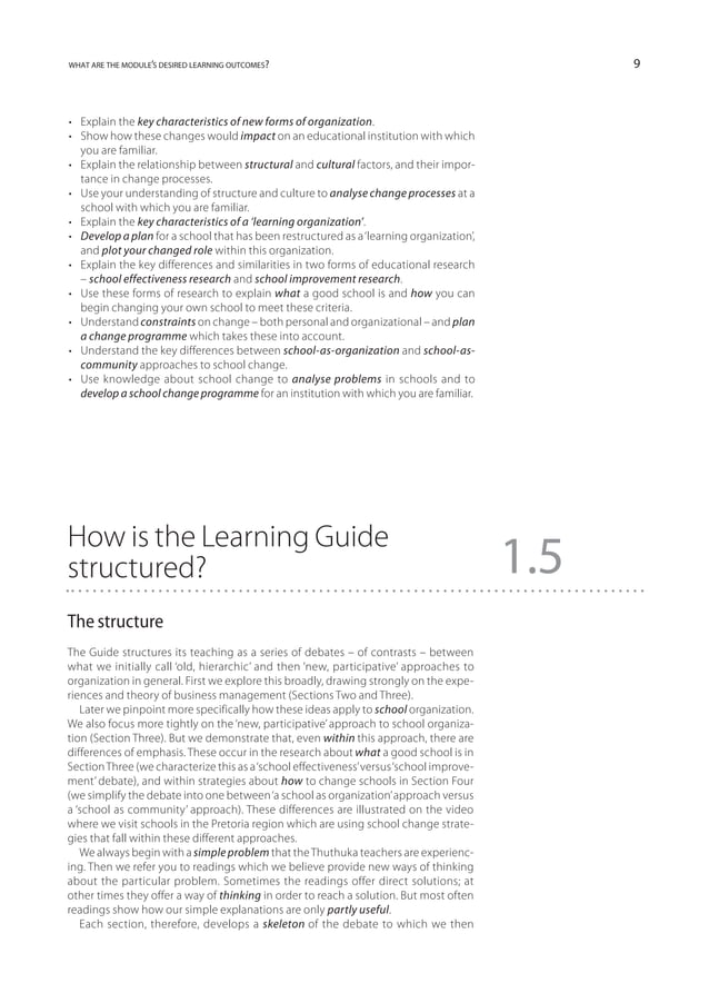 Creating People Centred Schools: Section One. Introducing the module | PDF | Professional School ...