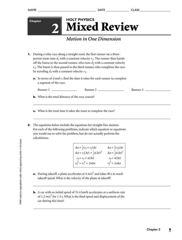 section_reviews_(all)_holt_physics.pdf | Physics | Science