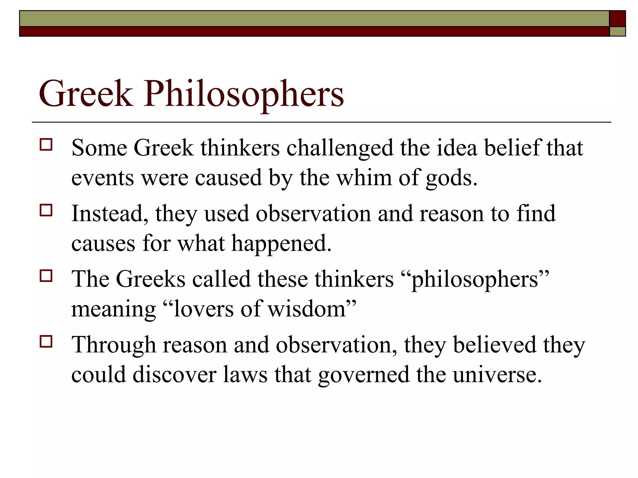Sections 4 and 5 - Greek Philosophers & Alexander the Great | PPT