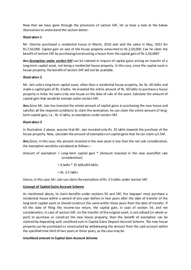 Decoding Sections 54 and 54F of the Income Tax Act, 1961 | PDF