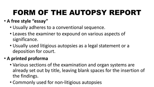 SECTIONS OF A FULL AUTOPSY REPORT.pptx | Heart and Cardiovascular ...