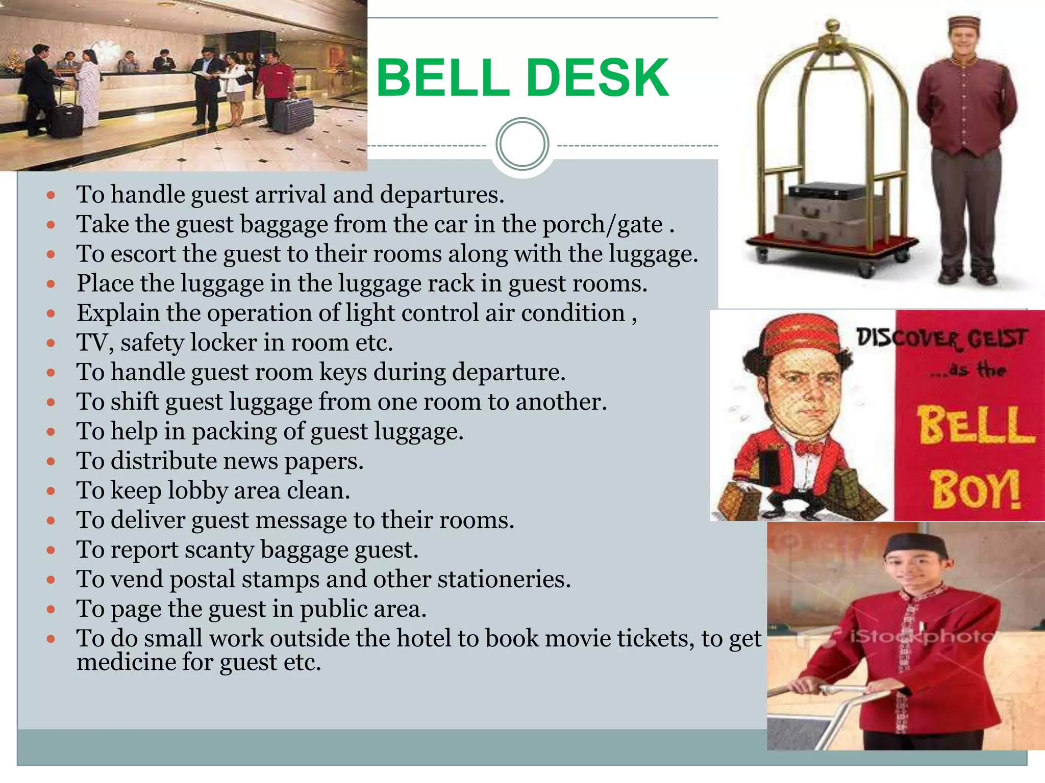 Sections of front office department in hotels | PPTX