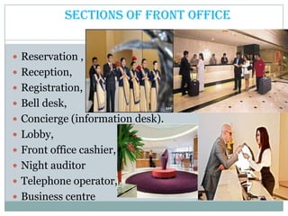 Sections of front office department in hotels | PPTX