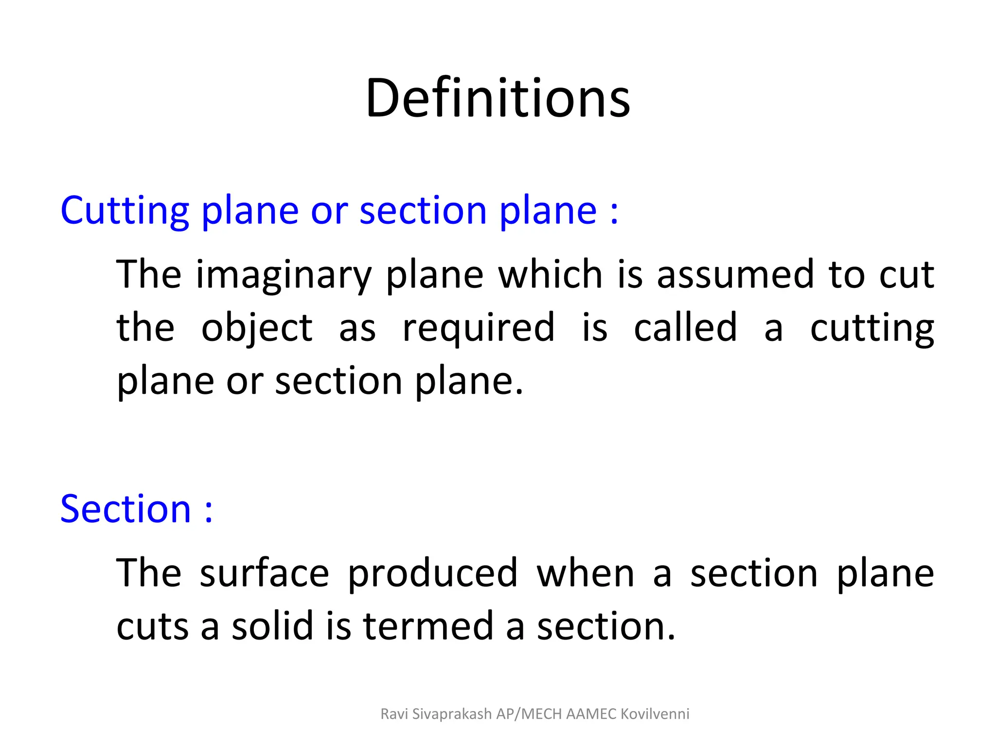sections of solids engineering graphics unit iv | PDF