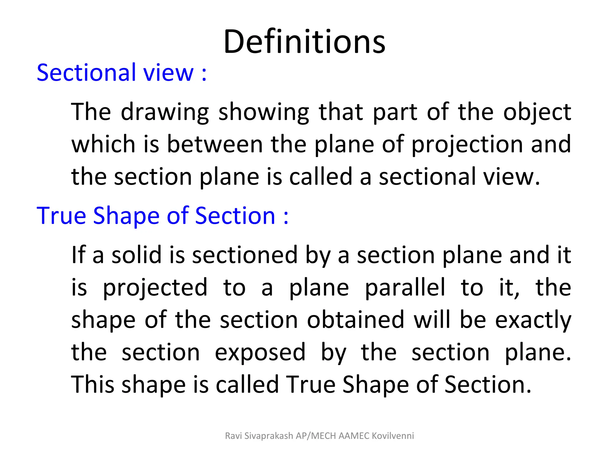 sections of solids engineering graphics unit iv | PDF