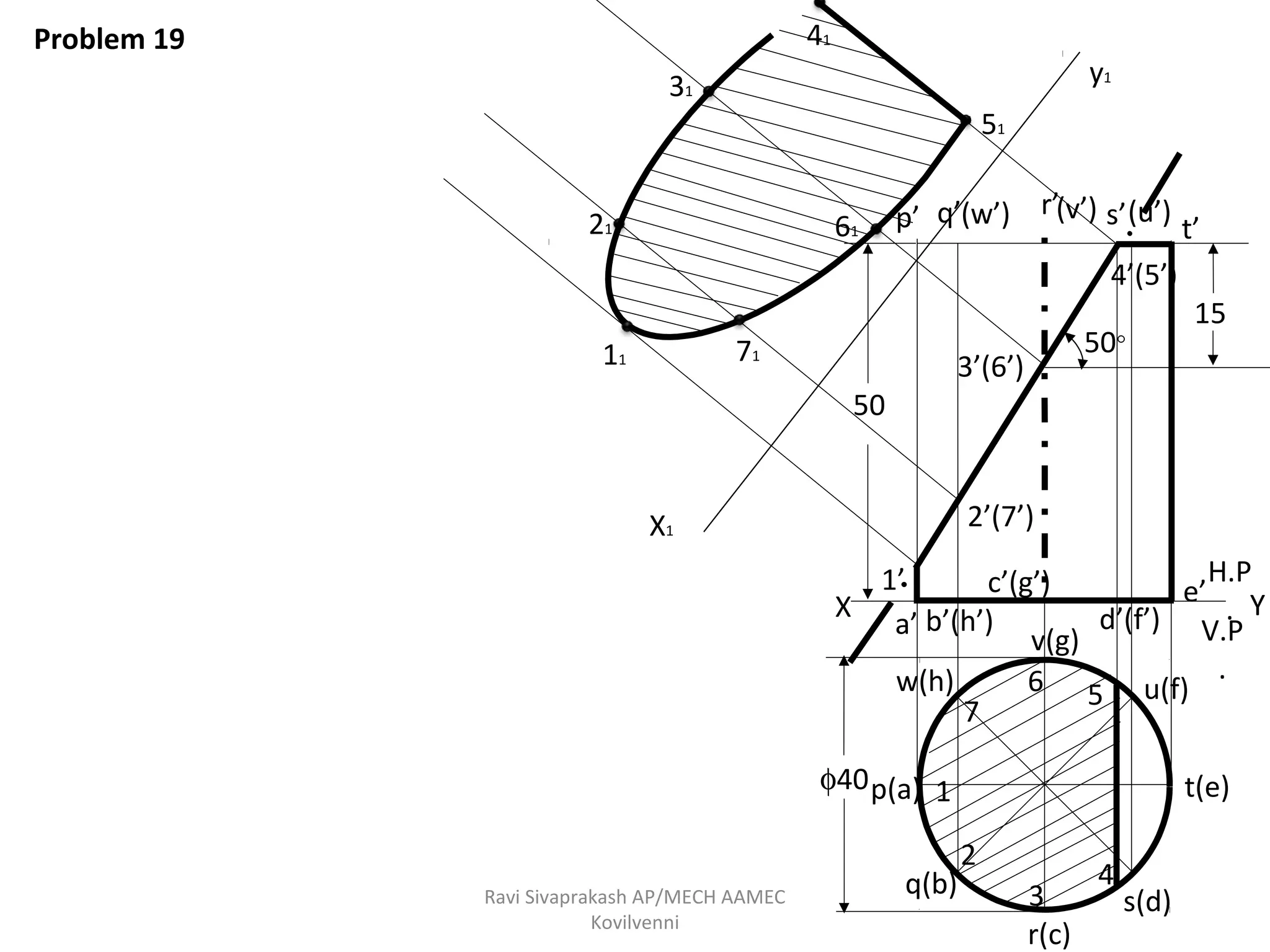 sections of solids engineering graphics unit iv | PDF