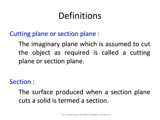 sections of solids engineering graphics unit iv | PDF