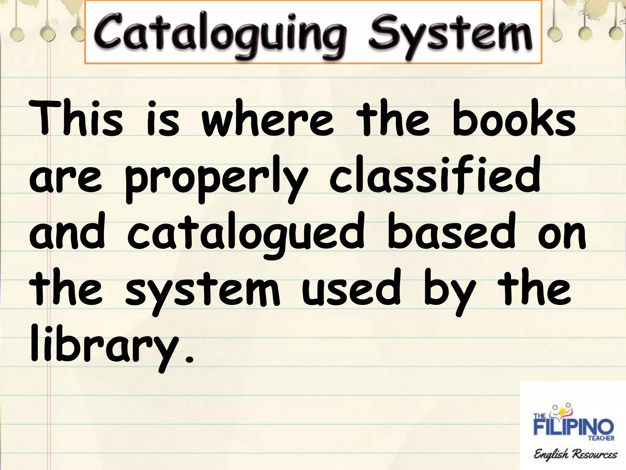 Sections of the library | PPTX