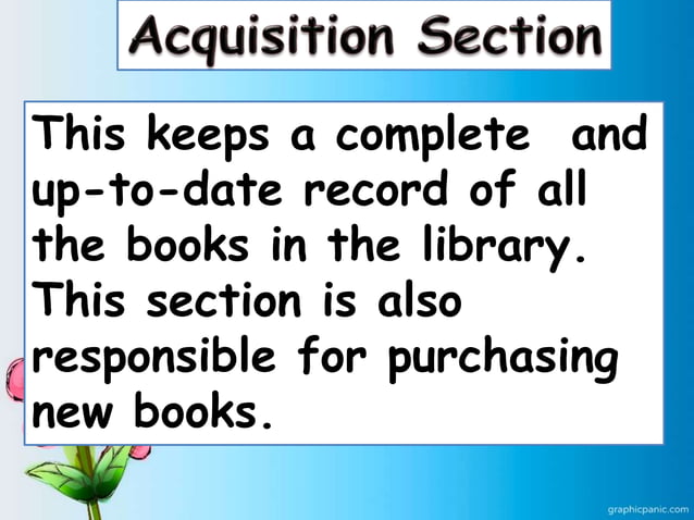 Sections of the library | PPTX | Technology & Computing