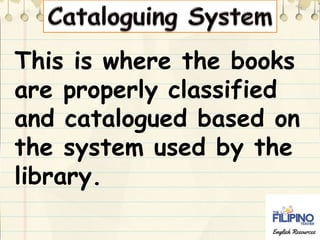 Sections of the library | PPTX