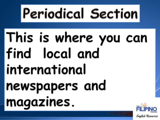 Sections of the library | PPTX