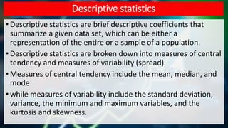 SECTION VI - CHAPTER 39 - Descriptive Statistics basics | PPT