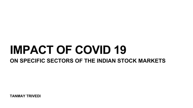 Impact of COVID 19 on different sectors of the Indian economy | PPT