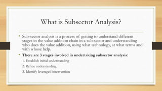 Market and Livelihood, Sector, Subsector and Value Chain Analysis for ...