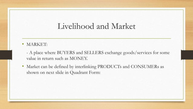 Market and Livelihood, Sector, Subsector and Value Chain Analysis for Livelihood interventions ...