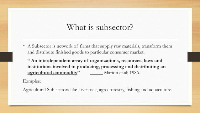 Market And Livelihood Sector Subsector And Value Chain Analysis For