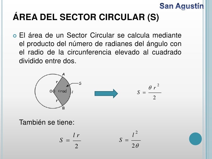 Formula Para Calcular El Area De Un Sector Circular - Catalog Library