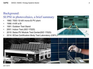 SUPSI Energy Systems Sector | PPT