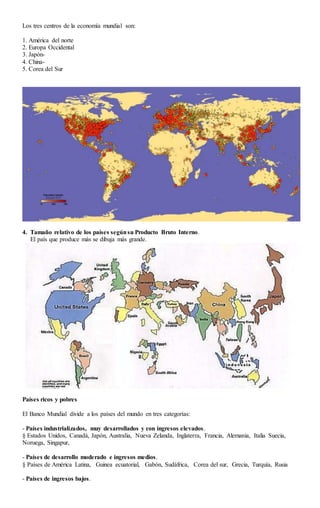 Sectores dinámicos de le economia mundial, mapa mundial ingreso per ...